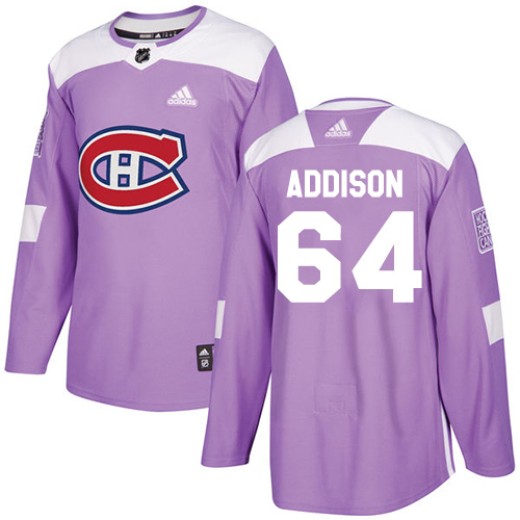 Men's Adidas Montreal Canadiens Jeremiah Addison Purple Fights Cancer ...